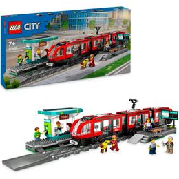 Lego Konstruktionsspielsteine &raquo;Stra&szlig;enbahn mit Haltestelle (60423), Lego Lego City&laquo; Made in Europe bunt Konstruktionsspielsteine