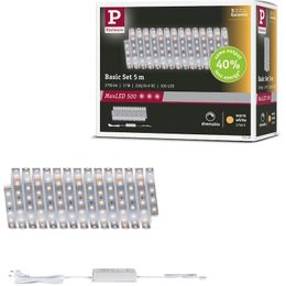 Paulmann LED-Streifen &raquo;MaxLED 500 LED Strip Warmwei&szlig; Basisset&laquo; silber