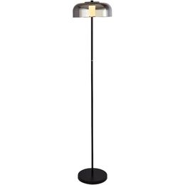 Searchlight Stehlampe &raquo;Frisbee Floor Lamp - Black Metal & Smoked Glass&laquo; LED-Modul 1 Stk. Warmwei&szlig;