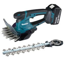 Makita Akku-Gras- und Strauchscherenset &raquo;&raquo;DUM604RFX1&laquo;&laquo; () inkl. Akku und Ladeger&auml;t, 18V, 2.500 min -1, 160 mm gelb Tiefentladeschutz. Das Ger&auml;t schaltet 