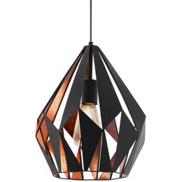 Eglo Pendelleuchte &raquo;CARLTON 1&laquo; E27 Vintage Pendellampe, 1 flammig, Drahtgeflecht, Industrial, 110x31cm schwarz