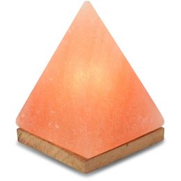 Himalaya Salt Dreams Salzkristall-Tischlampe &raquo;Pyramide&laquo; E14 1 Stk. Warmwei&szlig; Handgefertigt - jeder Stein ein Unikat, H: ca. 17,5 cm orange