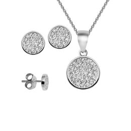 Firetti Damen Schmuckset &raquo;Multipack Schmuck Geschenk Silber 925 Halskette Ohrschmuck&laquo; (Set, 4 Stk. tlg.) mit Zirkonia (synth.) silber