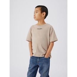 name it Jungen T-Shirt &raquo;NKMBRODY SS NREG TOP NOOS&laquo; mit dezentem 3D-Frontmotiv beige 158 (164)