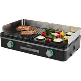 Medion Tischgrill &raquo;MD12027, mit Dual-Zonen-System, 2,400 Watt, 2 abnehmbare Platten&laquo; 2400 W bis max. 240 &deg;C, PFAS Frei, LED-Statusanzeige, IPX4-Schutz Die 