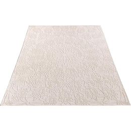 Paco Home Teppich &raquo;Rimini 411&laquo; rechteckig 4 mm H&ouml;he Flachgewebe, Uni Farben, Hoch-Tief Effekt, In- und Outdoor geeignet beige Polypropylen (PP)