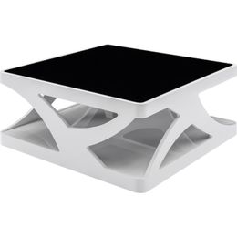 Salesfever Couchtisch &raquo;Lacona Coffeetable mit stilvollem Aussehen&laquo; 10 mm Schwarzglasplatte, rechteckig oder quadratisch schwarz-wei&szlig;