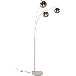 s.Oliver Stehlampe &raquo;ANJELLA, Stehleuchte exkl 3x E14, in warm grey (beige) + smoke Glas&laquo; E14 1 Stk. warmwei&szlig; - kaltwei&szlig; mit mundgeblasenen 