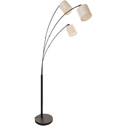 OTTO home Stehlampe &raquo;Avveline&laquo; E14 1 Stk. Stehlampe, 3-flammig mit Leinenschirm, 148 cm hoch, Bogenlampe schwarz