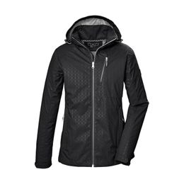 Killtec Damen Softshelljacke &raquo;KOS 121 WMN SFTSHLL JCKT GRPHIC&laquo; wasserabweisend, atmungsaktiv, PFAS-frei impr&auml;gniert schwarz 38
