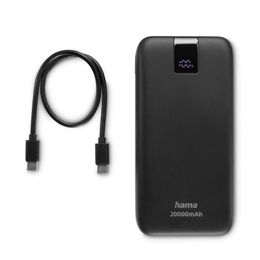 Hama Powerbank &raquo;Power Pack 20000 mAh, Schnellladen, 2x USB-C 1x USB-A, mit Ladekabel&laquo; 20.000 mAh Schnellladefunktion mit Power Delivery, Qualcomm Quick 