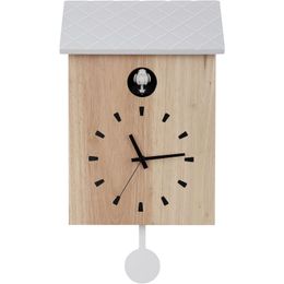 Globo LIGHTING Dekolicht &raquo;CLOCKY&laquo; LED-Modul Uhr/Holz/Zeiger und Ziffern schwarz/Kuckucksfunktion/Wohnzimmer/K&uuml;che