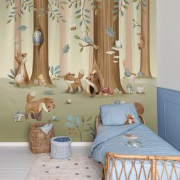 Little Dutch Fototapete &raquo;Forest Friends&laquo; neutral glatt 280x300cm (LxB) ca. 8,4m2 bunt Vlies