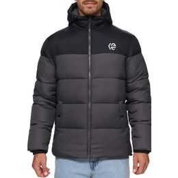 INDICODE Herren Steppjacke &raquo;INAlanin&laquo; mit Kapuze grau M
