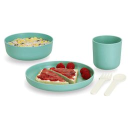 zeller Kindergeschirr-Set (je 1 Teller, Sch&uuml;ssel, Tasse, Gabel, L&ouml;ffel) gr&uuml;n