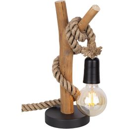 NOWA Tischleuchte &raquo;NERIDA&laquo; E27 1 Stk. Tischlampe/Holz/Hanf/naturgewachsen