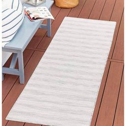 Carpet City Outdoorteppich &raquo;PALM3471&laquo; rechteckig 5 mm H&ouml;he Wetterfest & UV-best&auml;ndig, f&uuml;r Balkon, Terrasse, K&uuml;che, flach gewebt grau Polypropylen