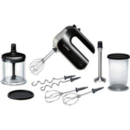 Bosch Handmixer &raquo;HomeProfessional MFQ4885DE, 2x Edelst. Besen, 1x Knethaken, schwarz&laquo; 575 W 5 Stufen, Turbostufe, Zerkleinerer, Mixfu&szlig;, Mixbecher, 
