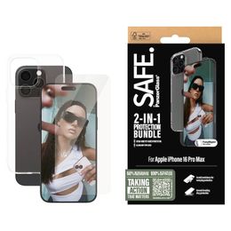 SAFE by PanzerGlass Displayschutzglas &raquo;2-in-1 Protection Bundle, Glass, Soft TPU Case&laquo; f&uuml;r Apple iPhone 16 Pro Max Displayschutzfolie, Schutzfolie, 