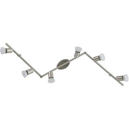 Eglo Deckenleuchte &raquo;Buzz-LED Deckenlampe, Wohnzimmerlampe aus Metall, K&uuml;chenlampe, GU10&laquo; GU10 1 Stk. Spot - L105 x B6,5 cm - nickel-matt - 6X2,8W inkl