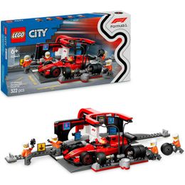 Lego Konstruktionsspielsteine &raquo;F1 Boxenstopp mit Boxencrew und Ferrari Flitzer (60443), Lego City&laquo; Lego City; Made in Europe bunt 