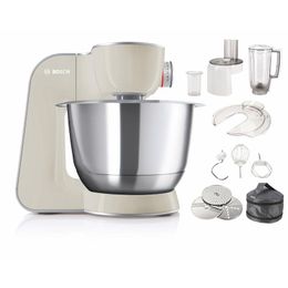 Bosch K&uuml;chenmaschine &raquo;Serie 4 MUM58L20, Durchlaufschnitzler, Mixer, grau&laquo; 3 Scheiben, Sch&uuml;ssel, Knethaken/R&uuml;hr-/Silikonbesen, sp&uuml;lmaschinenfest grau 