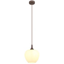 Globo LIGHTING H&auml;ngeleuchte &raquo;MAXY&laquo; E27 1 Stk. H&auml;ngelampe/Pendelleuchte/Glas opal/kaffeefarben/Wohnzimmer