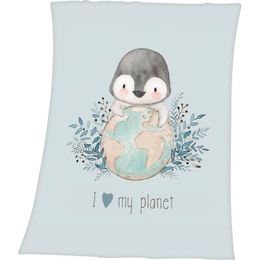 Baby Best Babydecke &raquo;Pinguin&laquo; mit liebevollem Motiv, Kuscheldecke bunt Polyester
