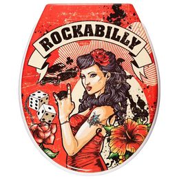ADOB WC-Sitz &raquo;Rockabilly&laquo; Absenkautomatik, zur Reinigung abnehmbar bunt Duroplast, Edelstahl