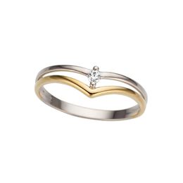 Firetti Damen Goldring &raquo;Schmuck Geschenk Gold 585, bicolor, zweifarbig, poliert&laquo; mit Brillant gold