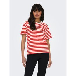 Only Damen Only Kurzarmshirt &raquo;ONLLIVINA S/S STRIPE TEE JRS NOOS&laquo; rosa S (36)