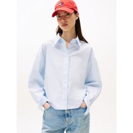 Tommy Jeans Damen Hemdbluse &raquo;TJW REG CROP STRIPE POPLIN SHIRT&laquo; blau L (40)