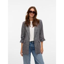V&eacute;ro Moda Vero Moda Damen &raquo;VMFRIDA LS REGULAR BLAZER NOOS&laquo; ohne Verschluss und mit gerafften 3/4 Arm schwarz 36 (S)