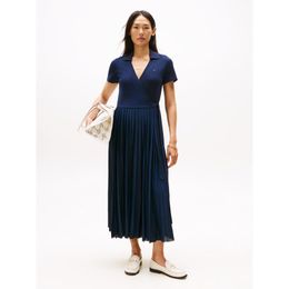 Tommy Hilfiger Damen Wickelkleid &raquo;1985 PLEATED WRAP POLO DRS&laquo; mit Bundfalten blau XS (34), N-Gr