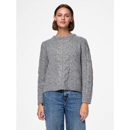Pieces Damen Pieces Strickpullover &raquo;PCNINA LS O-NECK KNIT NOOS BC&laquo; grau XL