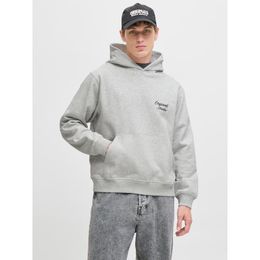Jack & Jones Jack & Jones Herren Kapuzensweatshirt &raquo;JORNORREBRO TYPO BACK SWEAT HOOD SN&laquo;, mit Print grau L