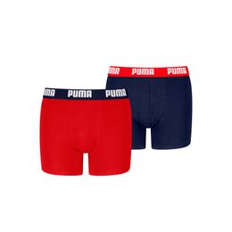 Puma Herren Puma Boxershorts &raquo;Puma BOYS EVERYDAY BASIC BOXERS 2P&laquo; 2er Pack, Komfortabler Logobund, ohne Eingriff rot 158/164