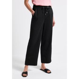 Street One Damen Street One Stoffhose Sommerhose mit elastischem Bund schwarz 42, L&auml;nge 28