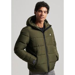 Superdry Herren Steppjacke &raquo;HOODED SPORTS PUFFR JACKET&laquo; mit Kapuze mit kontrastfarbener Stickerei gr&uuml;n 3XL