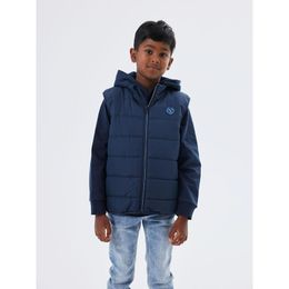 name it Herren Kurzweste &raquo;NKMMYLANE &ndash; Weste mit hohem Kragen, einfach kombinierbar&laquo; unifarben, casual, regular fit, Softshell blau 140