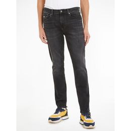 Tommy Jeans Herren Tapered-fit-Jeans &raquo;Austim Slim Tapered&laquo; mit Logostickereien schwarz 32, L&auml;nge 34