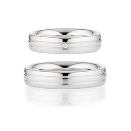 Bruno Banani Unisex Trauring &raquo;Schmuck Geschenk Ehering Hochzeit Damenring Herrenring&laquo; wahlweise mit oder ohne Brillant, Made in Germany silber