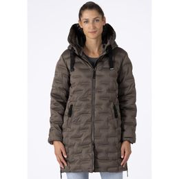 Lpo Damen LPO Steppjacke &raquo;MARA II LONG&laquo; auch in Gro&szlig;en Gr&ouml;&szlig;en erh&auml;ltlich braun 44L