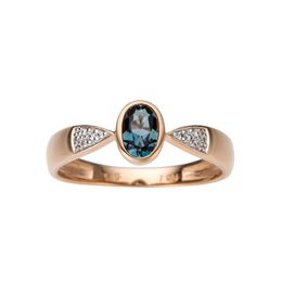 Firetti Damen Diamantring &raquo;Schmuck Geschenk Gold 333 Damenring Goldring Farbstein Edelstein&laquo; mit Blautopas - mit Brillanten rosa