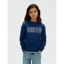 Calvin Klein Jeans Jungen Sweatshirt &raquo;TERRY SEASONAL LOGO CN&laquo;, f&uuml;r Kinder bis 16 Jahre, Fotodruck blau 4 (104)