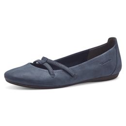 Tamaris Damen Ballerina &raquo;Caterina&laquo; Flats, Festtagsmode, Slipper mit Gummizugriemchen blau 37 (4,5)