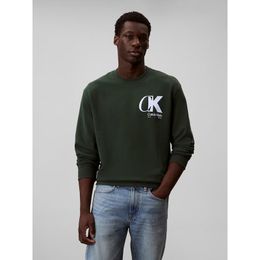 Calvin Klein Herren Sweatshirt &raquo;LS EU 350TERRY CK OVERLAP GRAPHI&laquo;, Rundhalsausschnitt, regular fit gr&uuml;n S