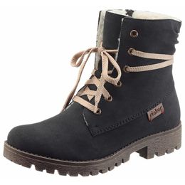 Rieker Damen Winterboots , Winterboots, Warmfutter, mit schaftumspielender Schn&uuml;rung blau 41