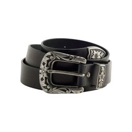 Levi's Levi's Herren Lederg&uuml;rtel &raquo;GO WEST BELT&laquo; mit Blumenrelief schwarz