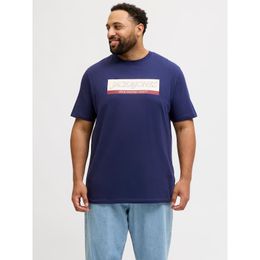 Jack & Jones PlusSize Jack & Jones Plussize Herren Jack & Jones PlusSize T-Shirt &raquo;JORINWOOD BLOCK BRANDING TEE SS CN PLS&laquo; blau 4XL